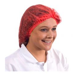 Metal Detectable Mob Cap / Hair Net | Pack/1,000 | RED