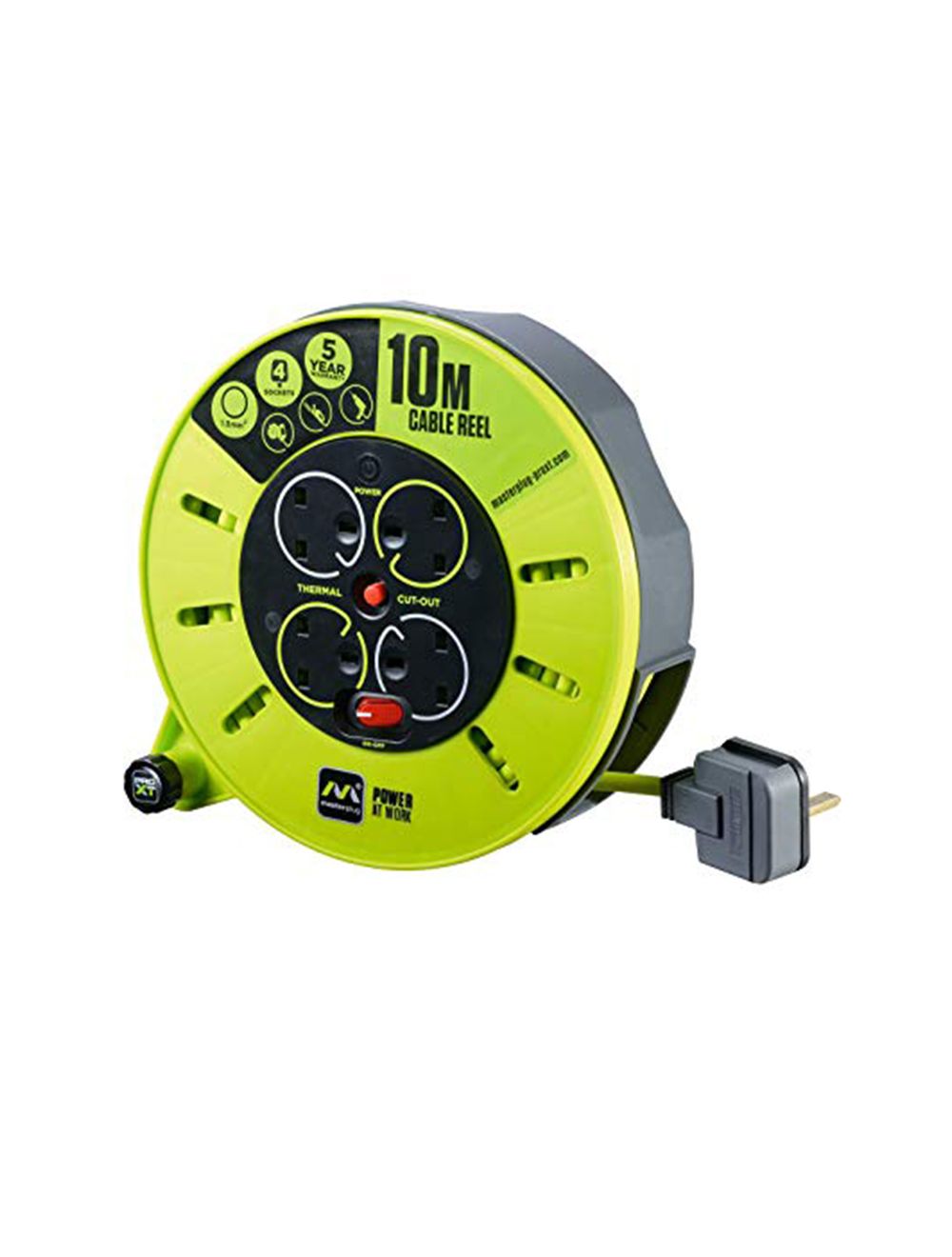 PRO XT | Cassette / Cable Reel | 10 Metre Extension Reel / Lead | 4 Gang