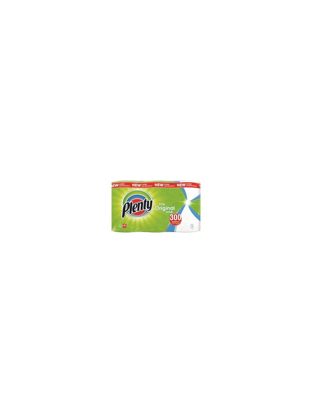 Plenty Kitchen Towel | White | 100 Sheets Per Roll | Pack/3