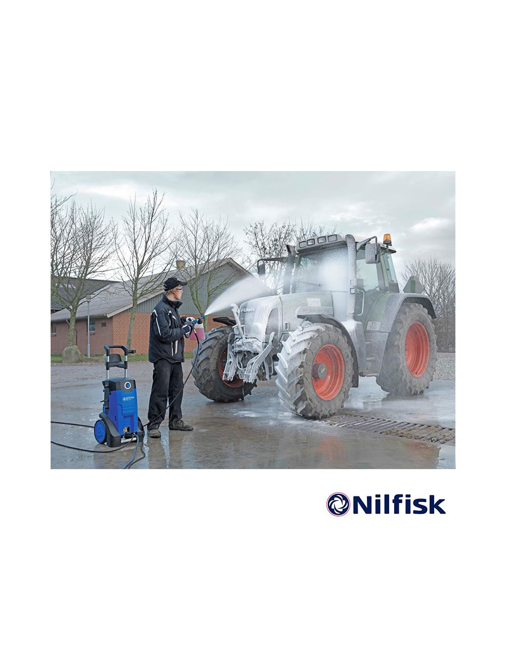 Nilfisk Alto MC 3C 150 570 Cold Water Pressure Washer Complete with Hose Reel Foam Spayer and Detergent Canister MC3C 150 370