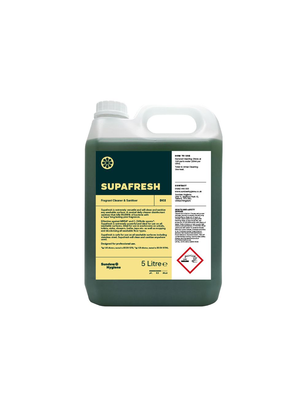 SupaFresh - Fragrant Washroom Cleaner Sanitiser WC7 - 5 Litre